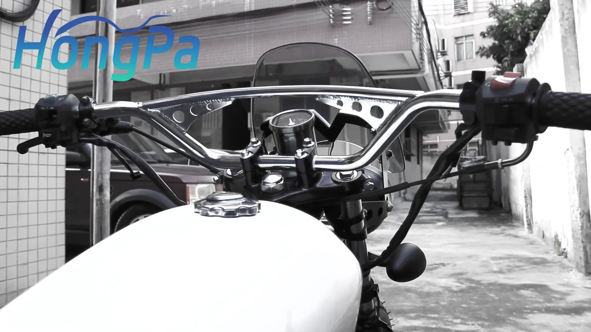 Universal Motorcycle 7/8'' 1'' 22mm Handlebars Retro Motorbike Steering ...