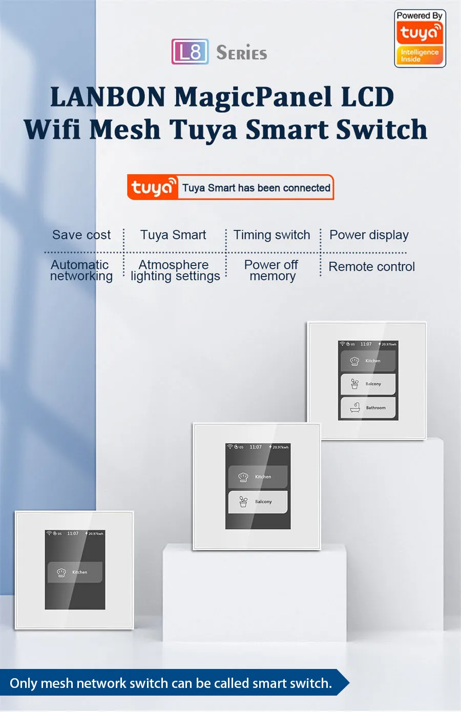 250V Wall Switches Lanbon L8 Smart Home Tuya Alexa Supports Alexa ...