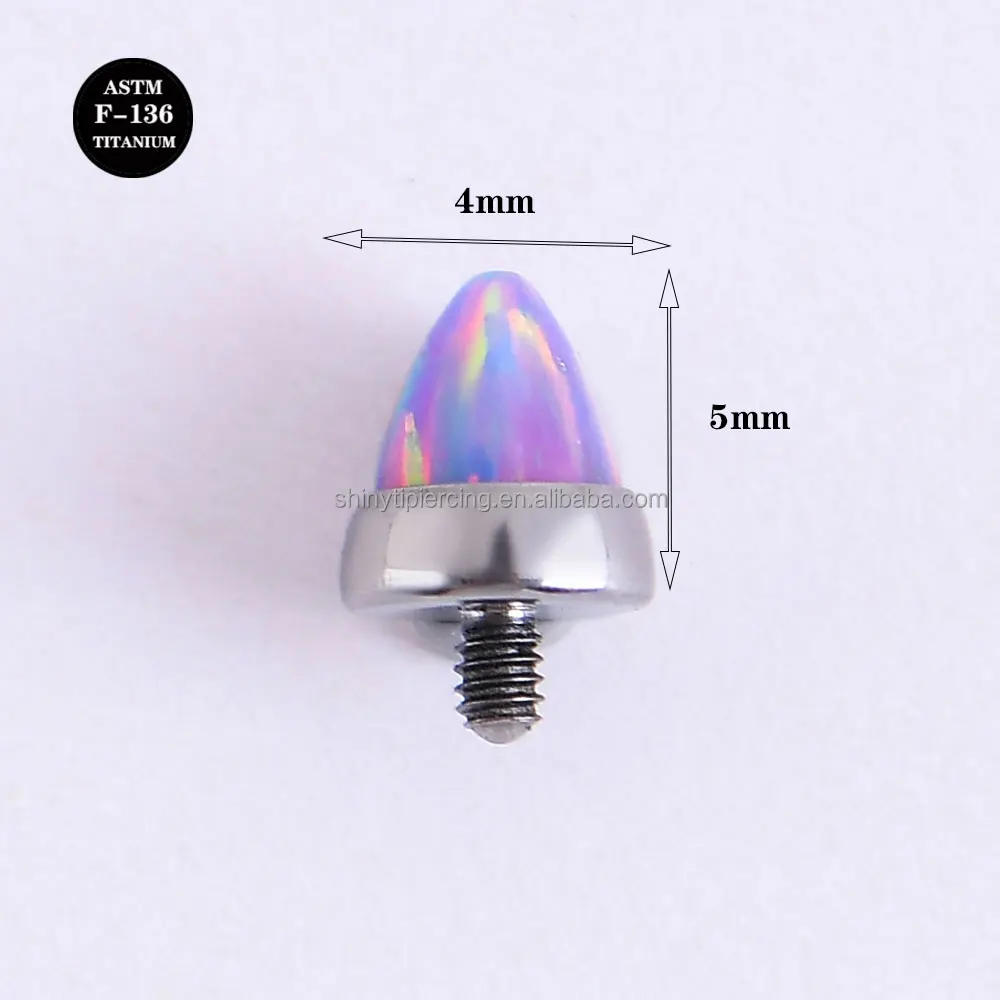 14g Astm F136 Titanium Dermal Nipple Tongue Piercing Barbell Top Spike ...