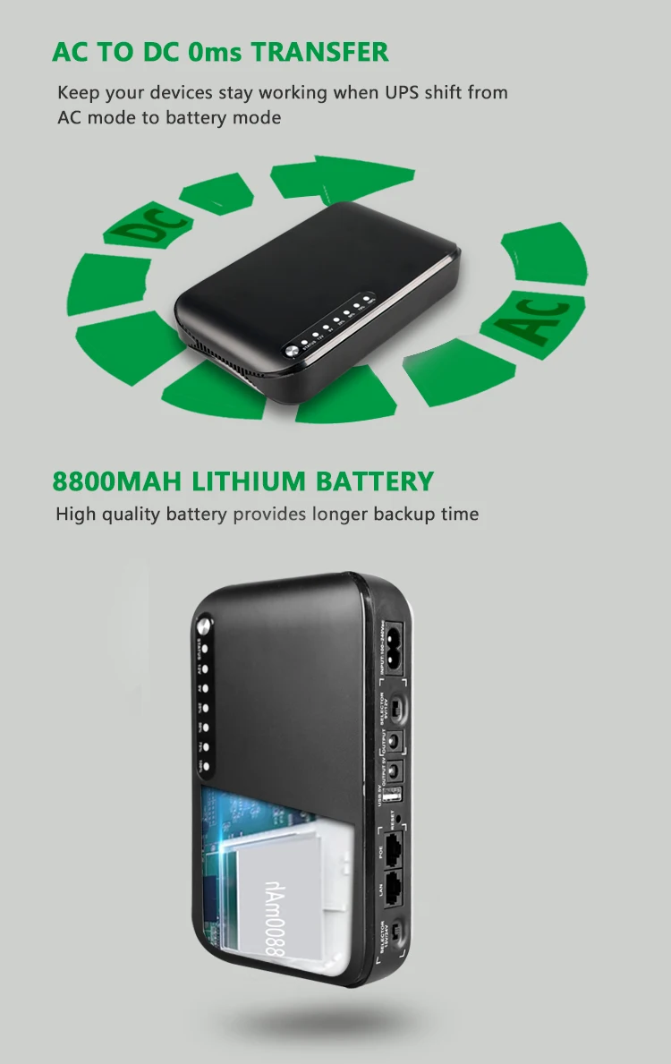 SKE POE631P Mini UPS - Reliable Power for Wifi Routers