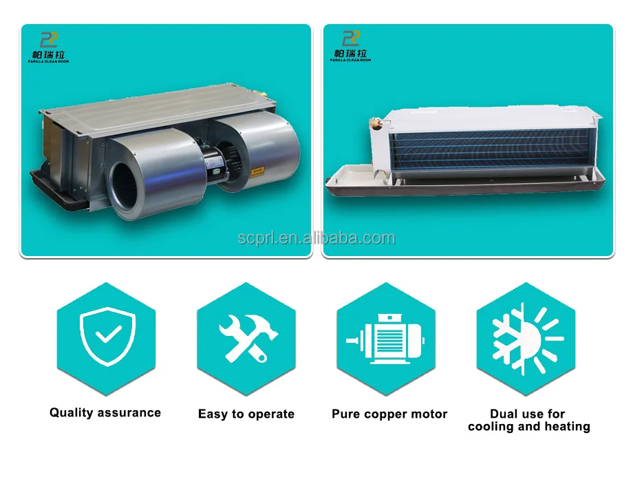 Energy Saving Heavy Duty Horizontal Concealed FCU Fan Coil Unit 1360m/h ...