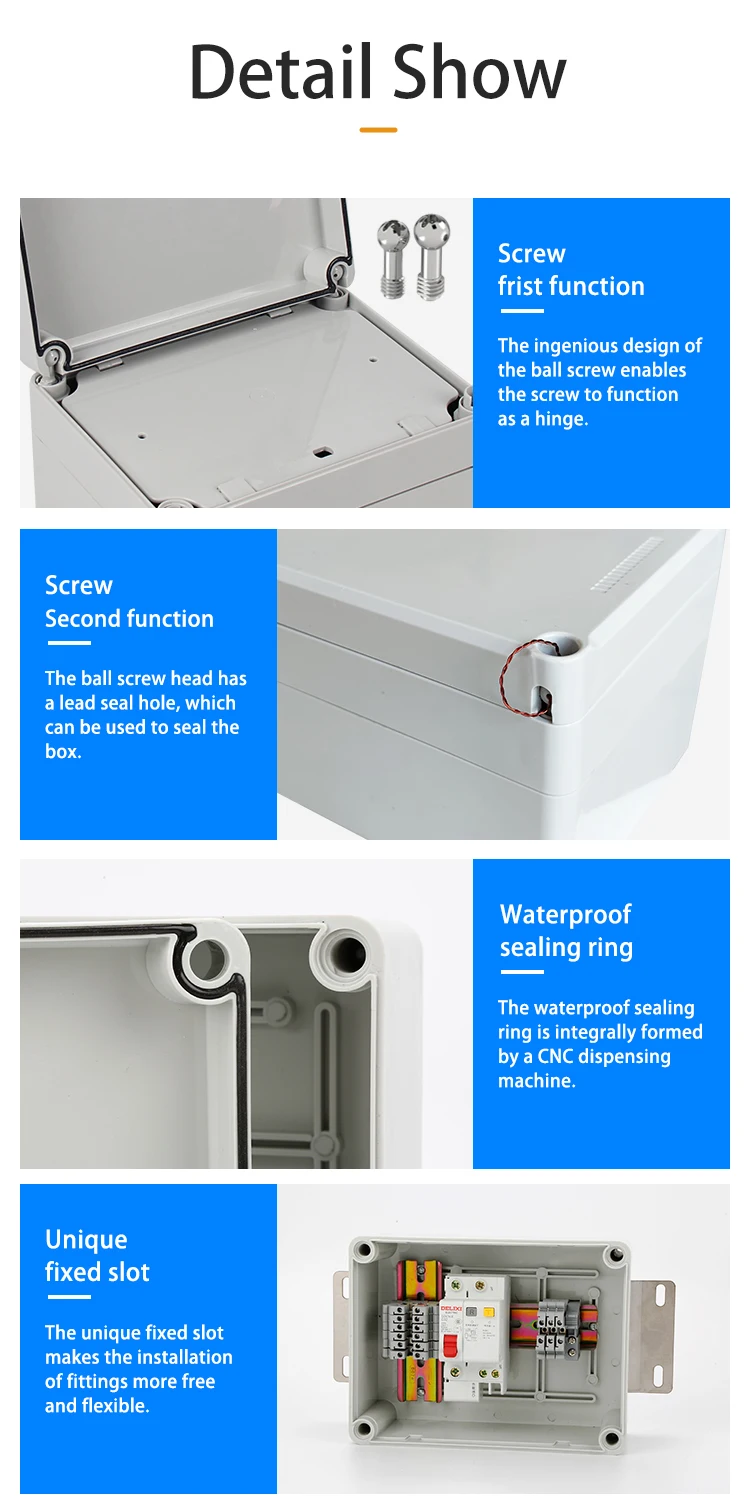 IP67 Plastic Junction Box Newest SP-UG-1208 120*80*65mm ABS or PC IP66 OEM Waterproof Box Grey ...