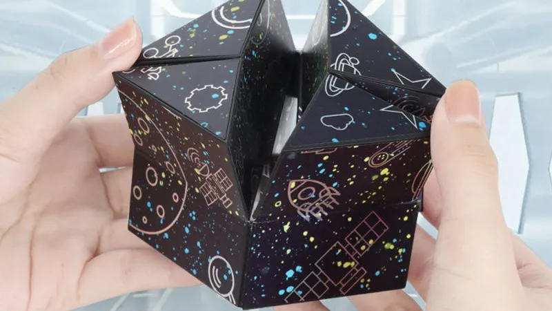 Star Sequin Folding Shape Shifting Box Infinity Cube Toy Patial ...