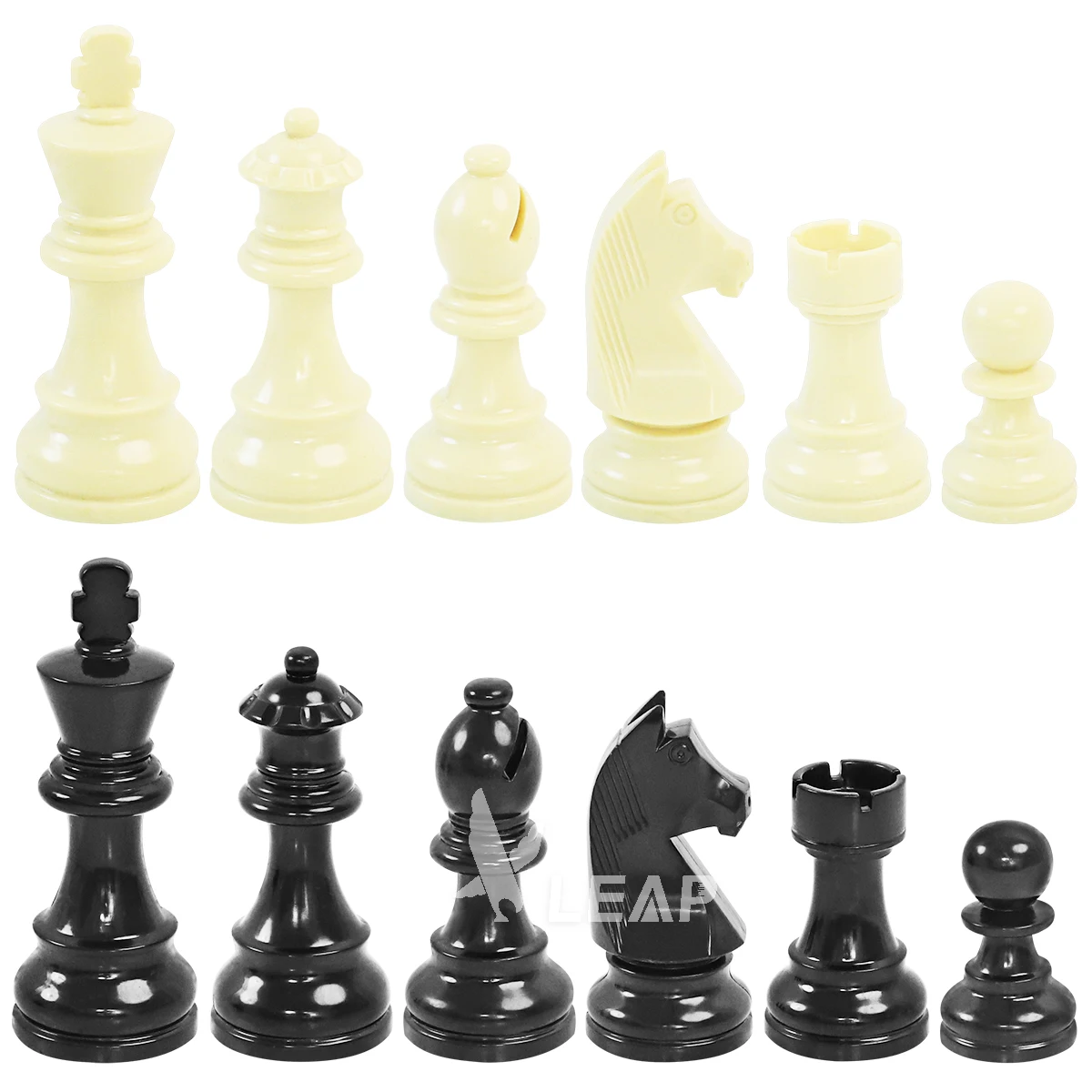 ABS Luxury Chess Pieces - 34 Staunton Set with Green Flock Bases