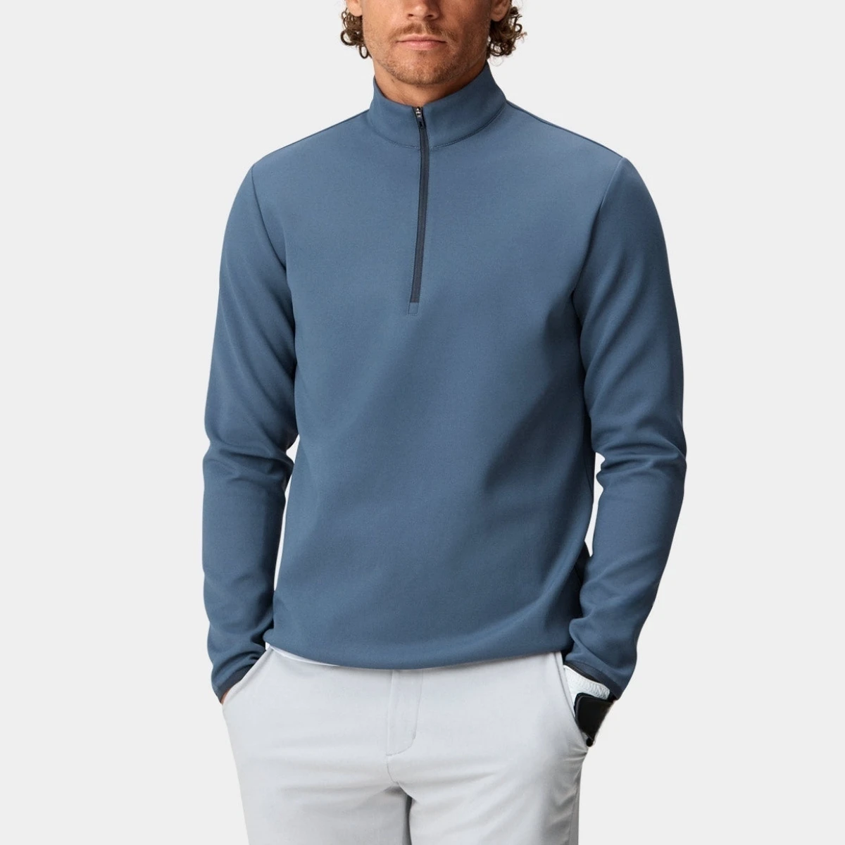 Custom Solid Color 95% Polyester 5% Spandex Quarter Zip Breathable ...