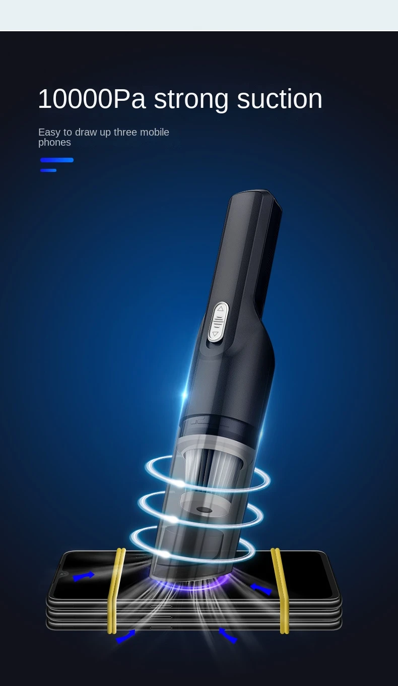 High Quality Car Vacuum Cleaner Mini 10000pa Rechargeable Super Suction