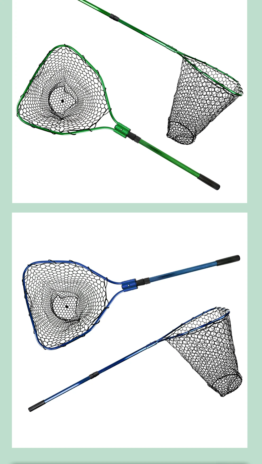 Long Handle Fishing Net - 155cm Telescopic Fish Catching Net