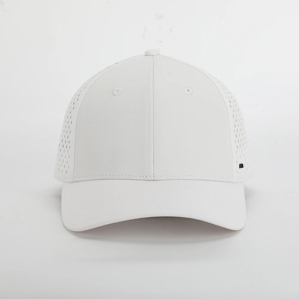 Oem Custom 6 Panel White Laser Cut Hole Perforated Hat,Waterproof Flex ...