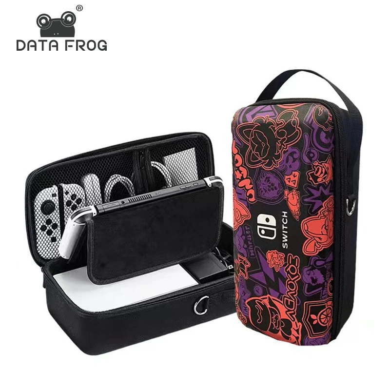 Data Frog Switch Oled/lite Handheld Storage Bag For Ns Nintendo Switch Portable Pu Carrying Case ...