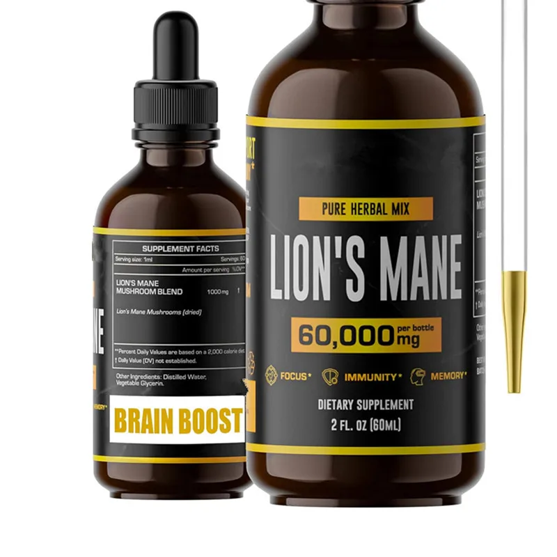 OEM/ODM/OBM Natural Lion's Mane Drops Mushroom Extract Drops Lions Mane ...