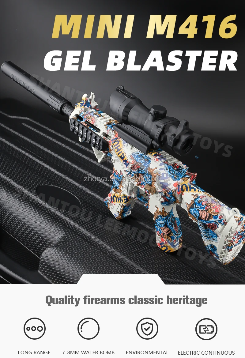 Zhorya Mini M416 Gelblaster Splat Gel Water Bead Pellet Bullet Gel Ball Blaster Gun Splash ...