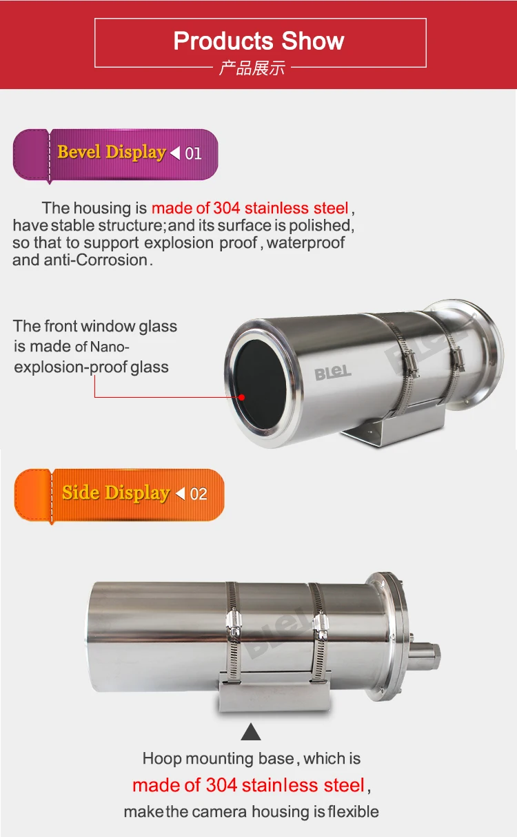 304/316 Stainless Steel Explosion-Proof CCTV Camera Housing