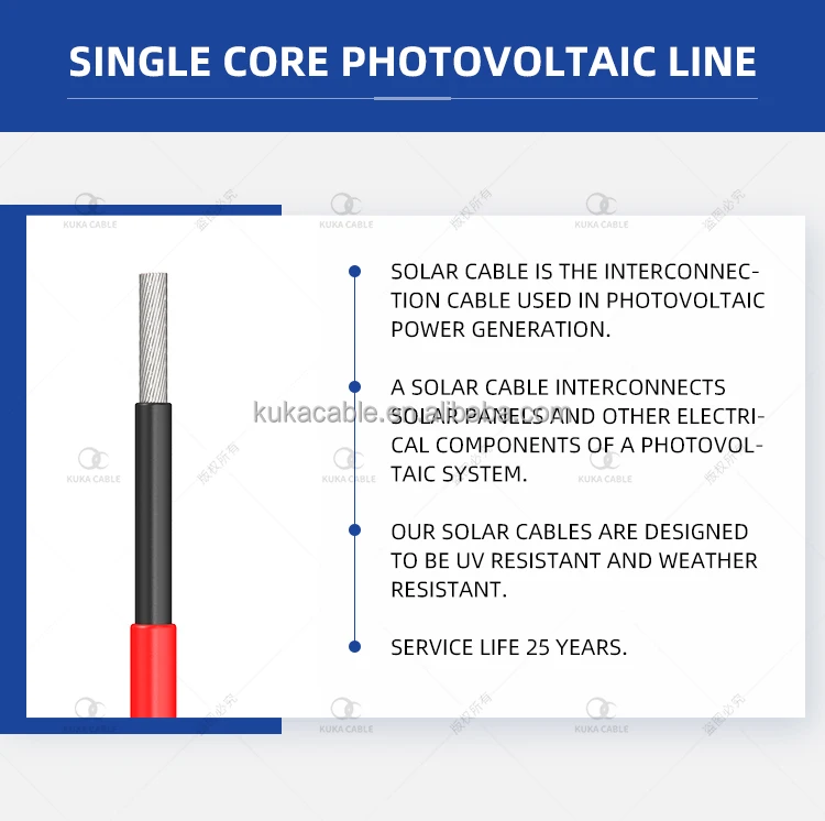 Pv Solar Dc Cable 4mm 6mm 10mm 16mm Solar Panel Wire With Tuv For Power ...