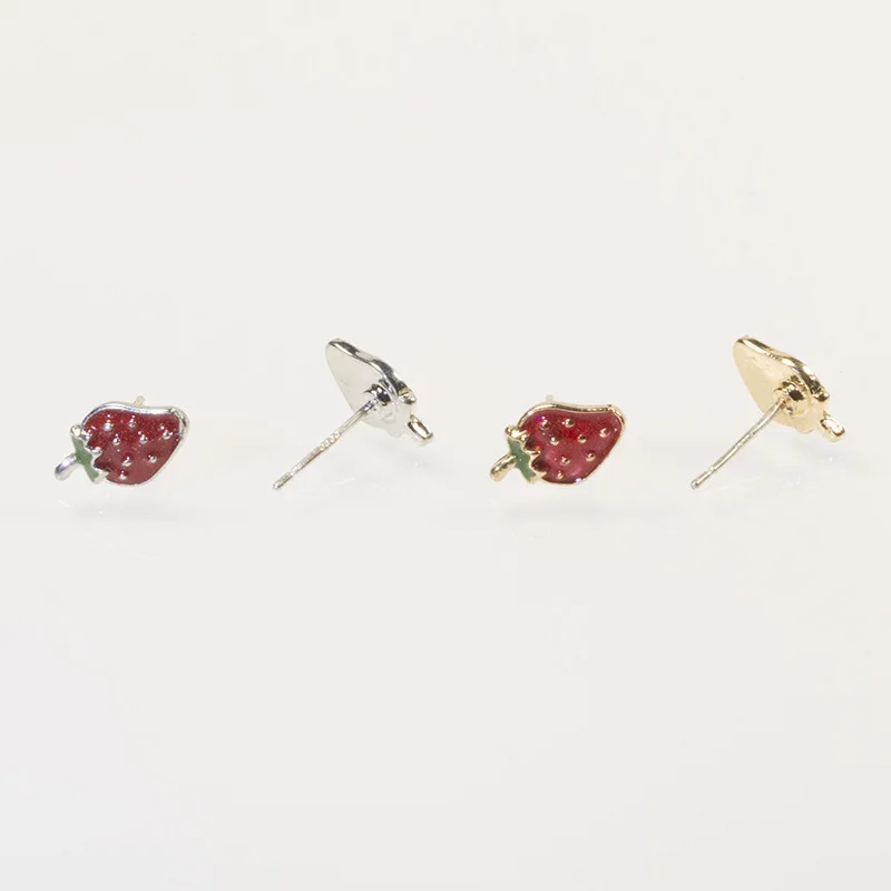 Red Enamel Strawberry Earring Ear Stud Women Fashion Earring - Buy ...