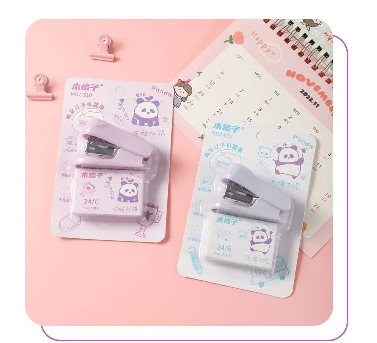 JIRHUI Mini Stapler - 400PCS Staples, Kawaii Office Supplies
