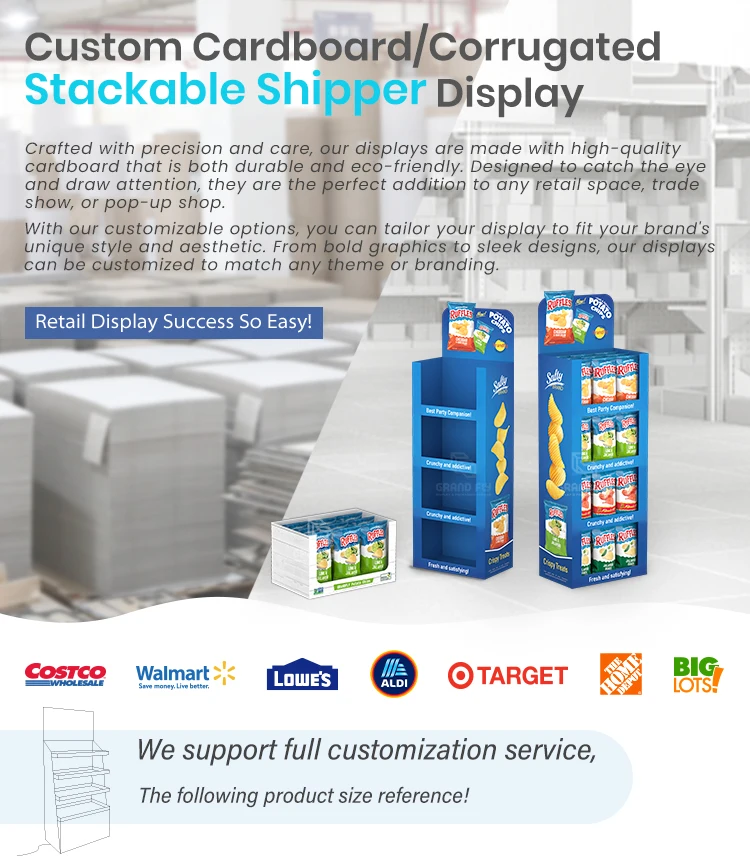 Custom Stackable Cardboard Shipper Display - Eco-friendly
