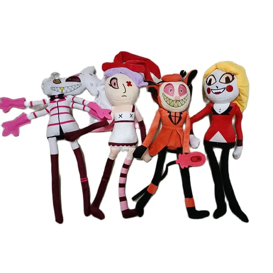 Hot 45cm Anime Hazbin Hotel Plush Dolls Cute Stuffed Demo Angel Dus ...