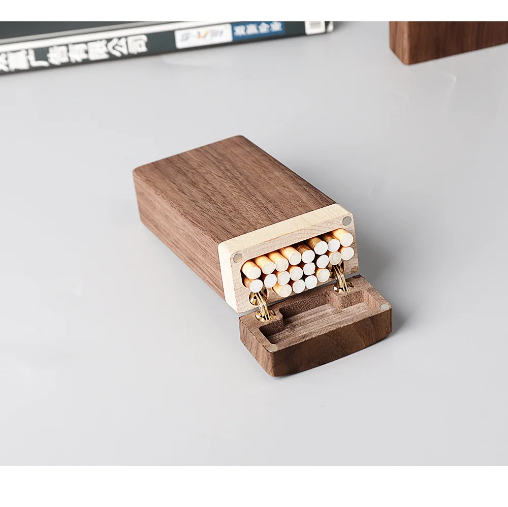Clamshell Creative Solid Wood Cigarette Box Smoking Accessories 10 ...