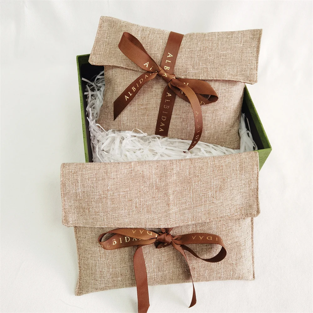 Natural Burlap Linen Jute Envelope Gift Bags - Party Favors