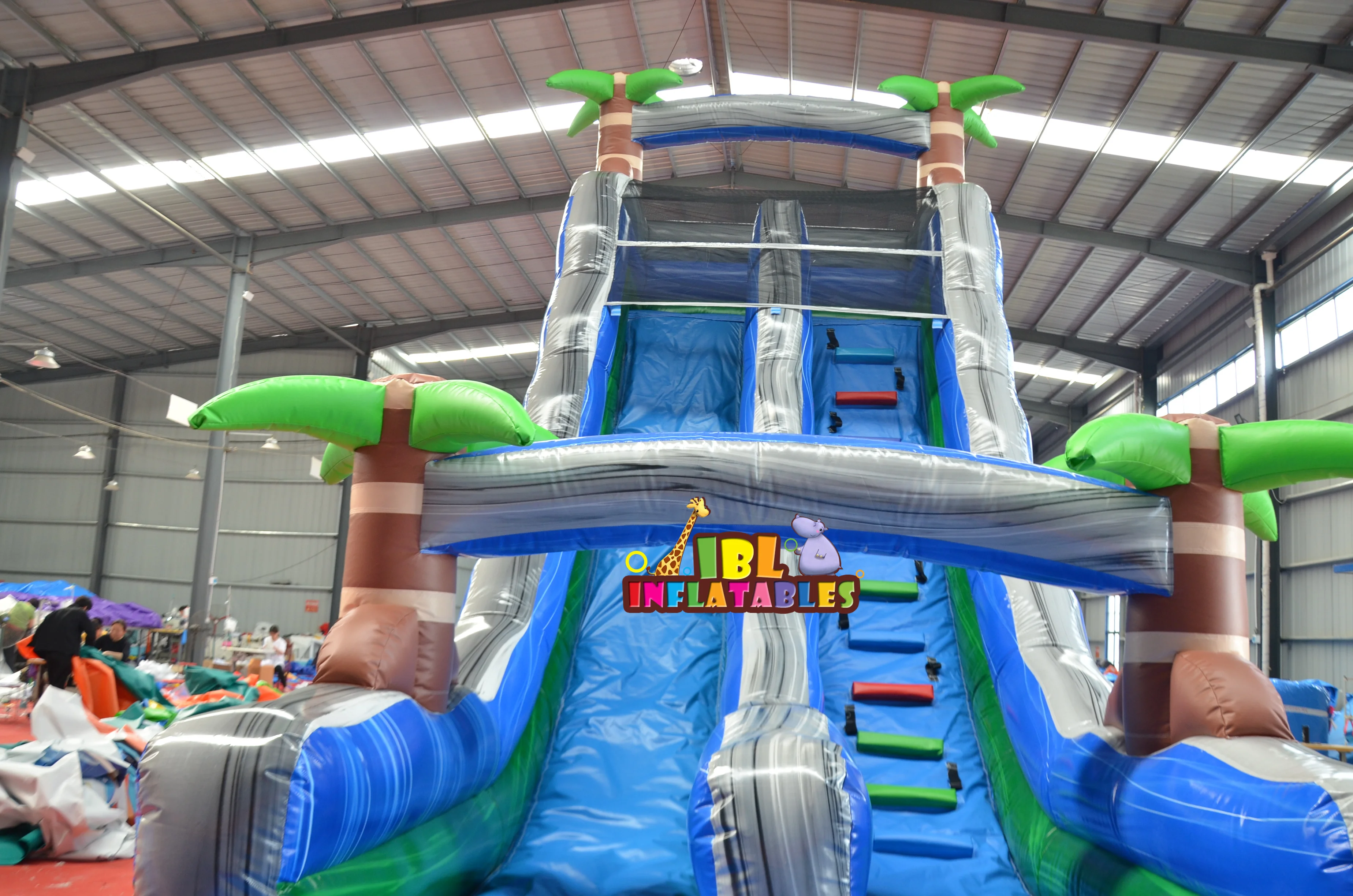 Giant Commercial Adult Above Ground Pool Inflatable Slide