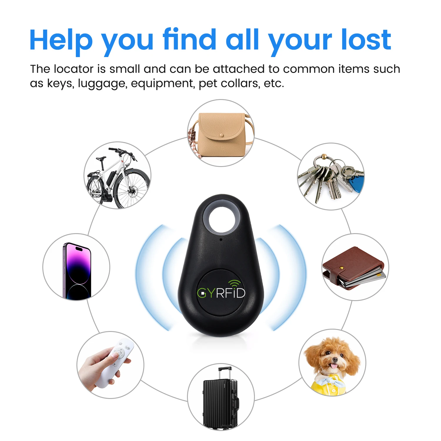 Portable Itag BT Tracker Wireless Key Chain Tracker Locator Finder Pet ...