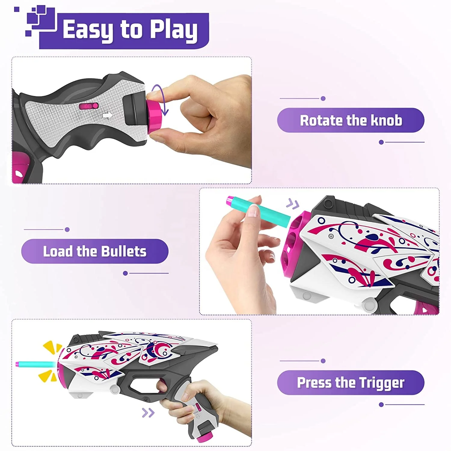 Soft Bullet Mini Blaster Gun - Fun Toy for Kids & Adults