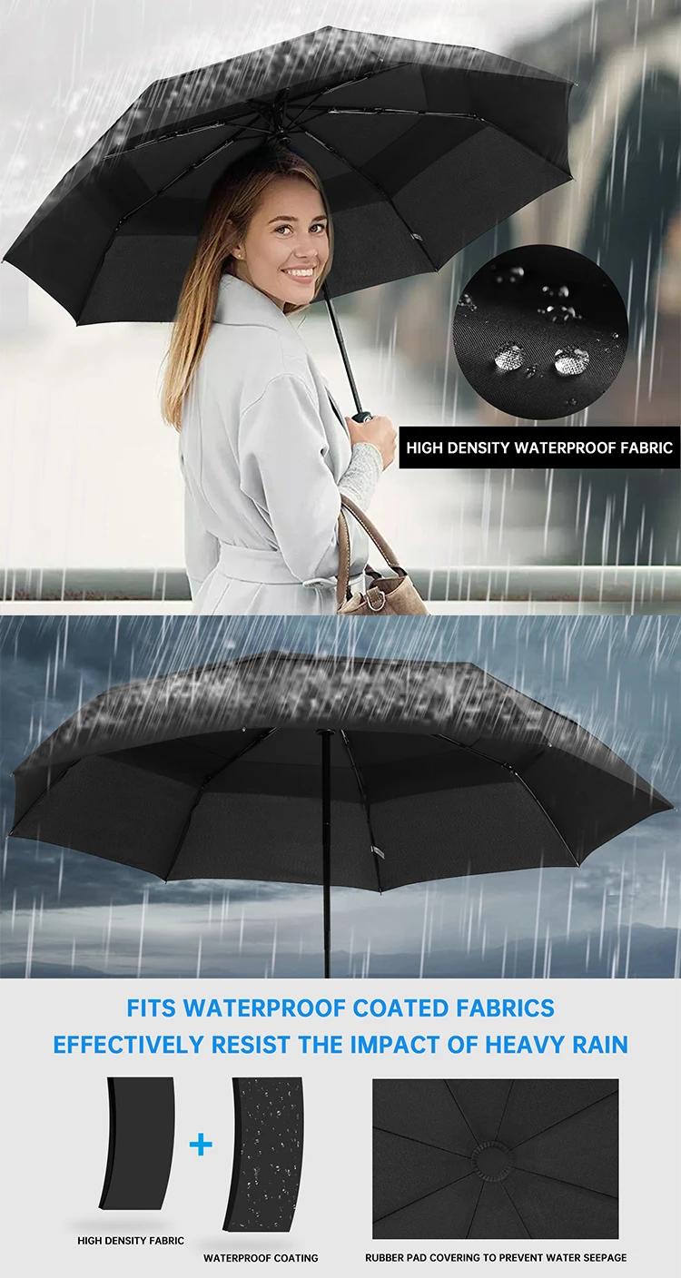 Windproof Travel Compact Light Automatic Strong Portable Umbrella