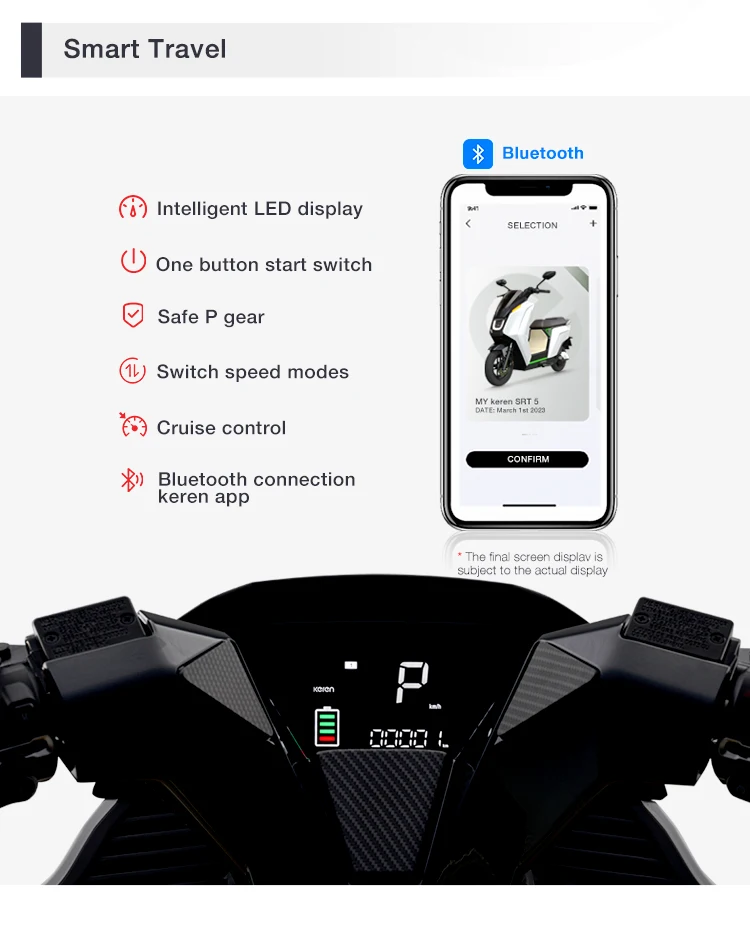 Keren Srt 5 Sport Version E-motorcycle Ev Motorbikes 1500w 72v Electric ...