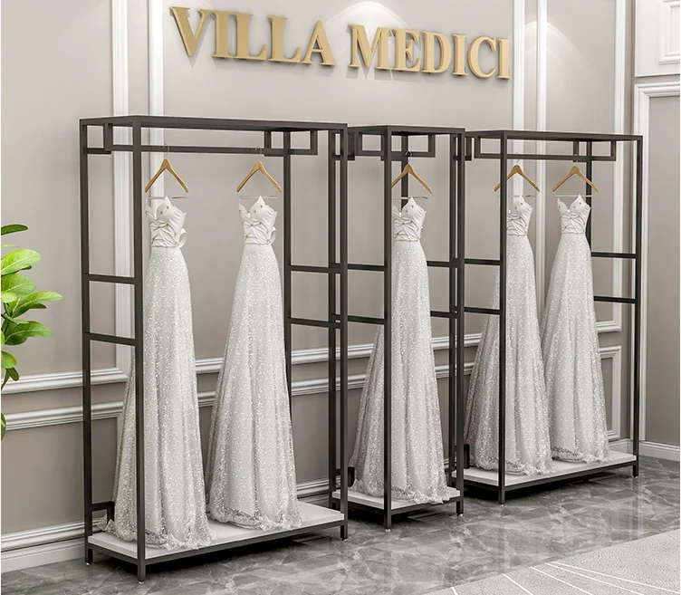 Custom Gold Lady Wedding Dress Garment Display Stand