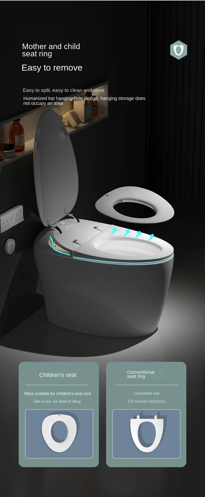 Smart Toilet - Luxury Intelligent Ceramic Bowl with Remote