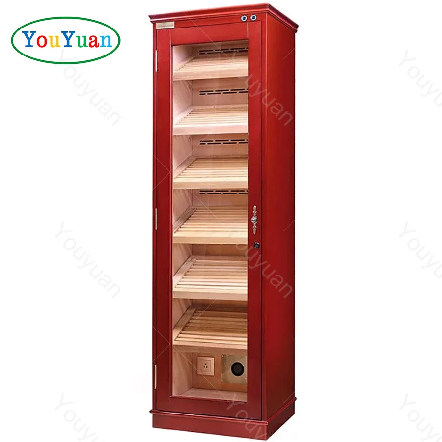 2ft Mini Cabinet Cigar Display Shelf with Lighting & Humidor