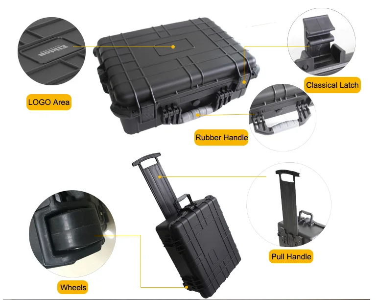 IP67 Hard Shell Long Carry Case with Pick and Pluck Foam