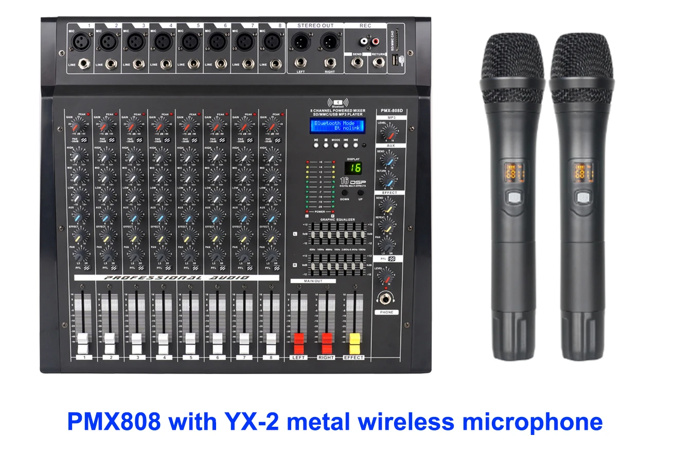 AOSHEN 8 Channel Amplifier Mixer with 16 DSP Echo Effector