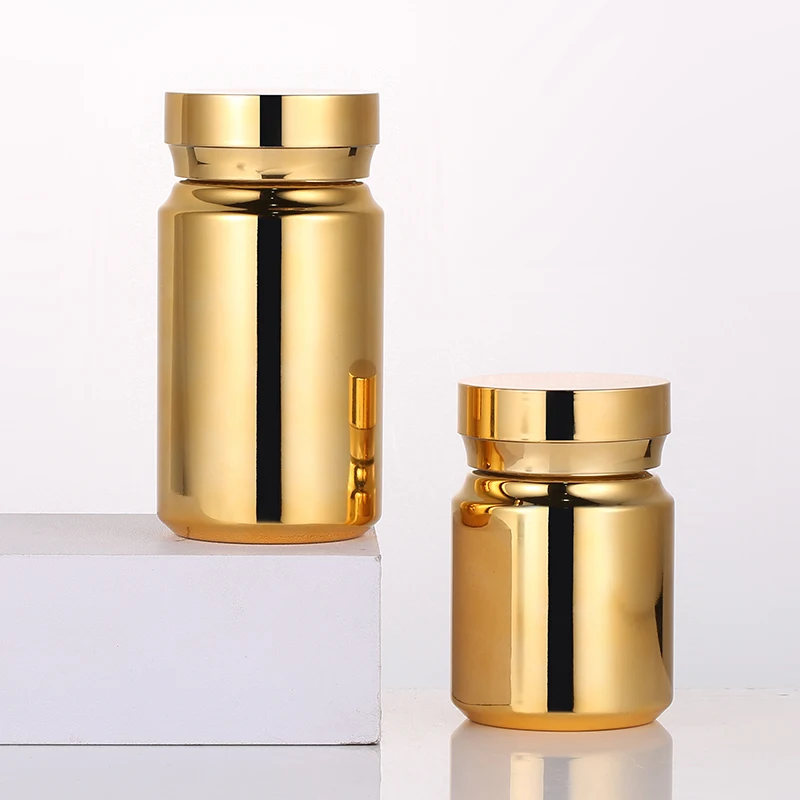 Luxury 80ml 120ml 150ml Golden Plastic Pill Medicine Bottle ...
