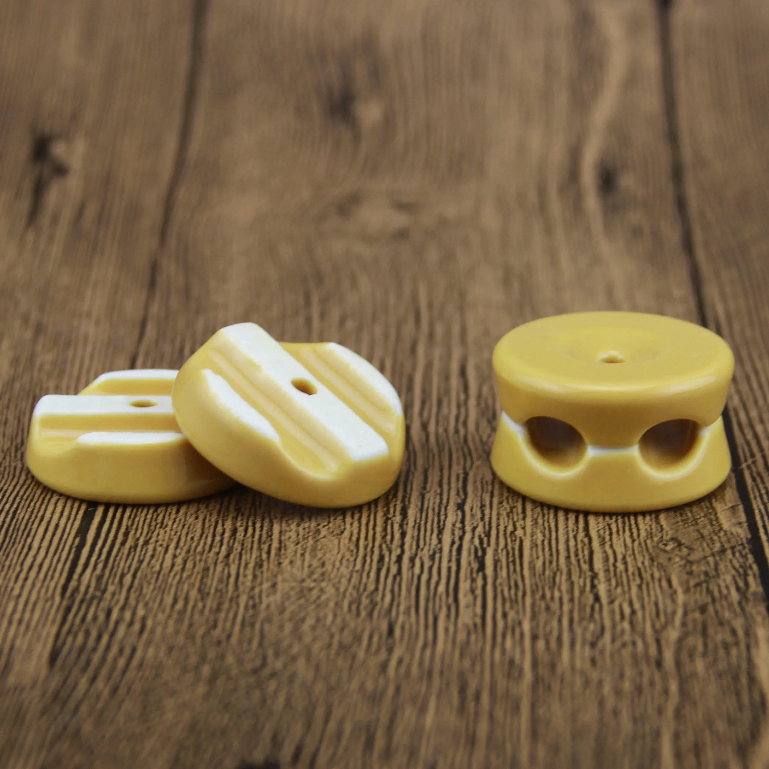 Retro White Porcelain Cable Holders - Stylish & Functional