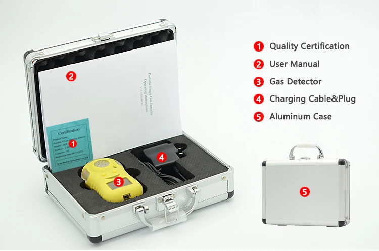 Portable 0-100ppm Hcl Meter Hydrogen Chloride Gas Leak Alarm Detector ...