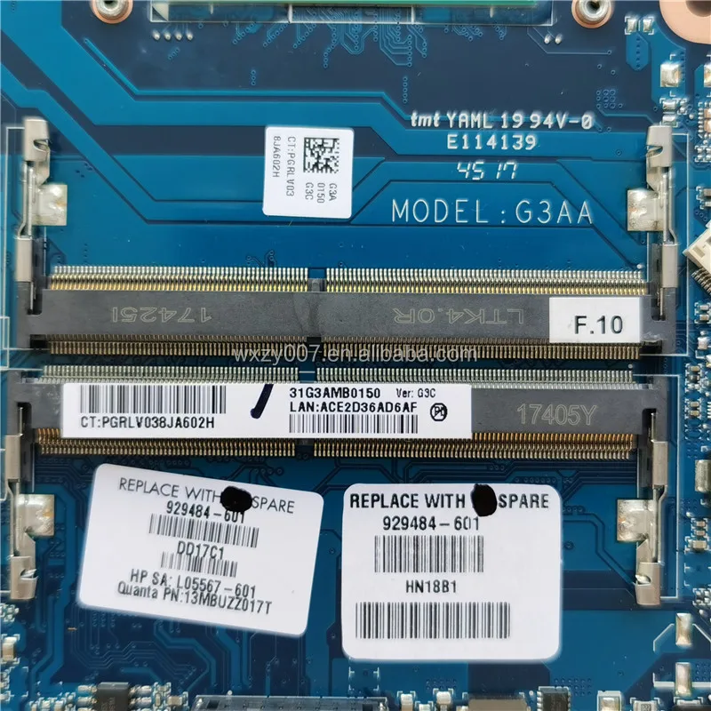 HP OMEN 15-CE Laptop Motherboard - I7-7700HQ CPU Gtx1050ti