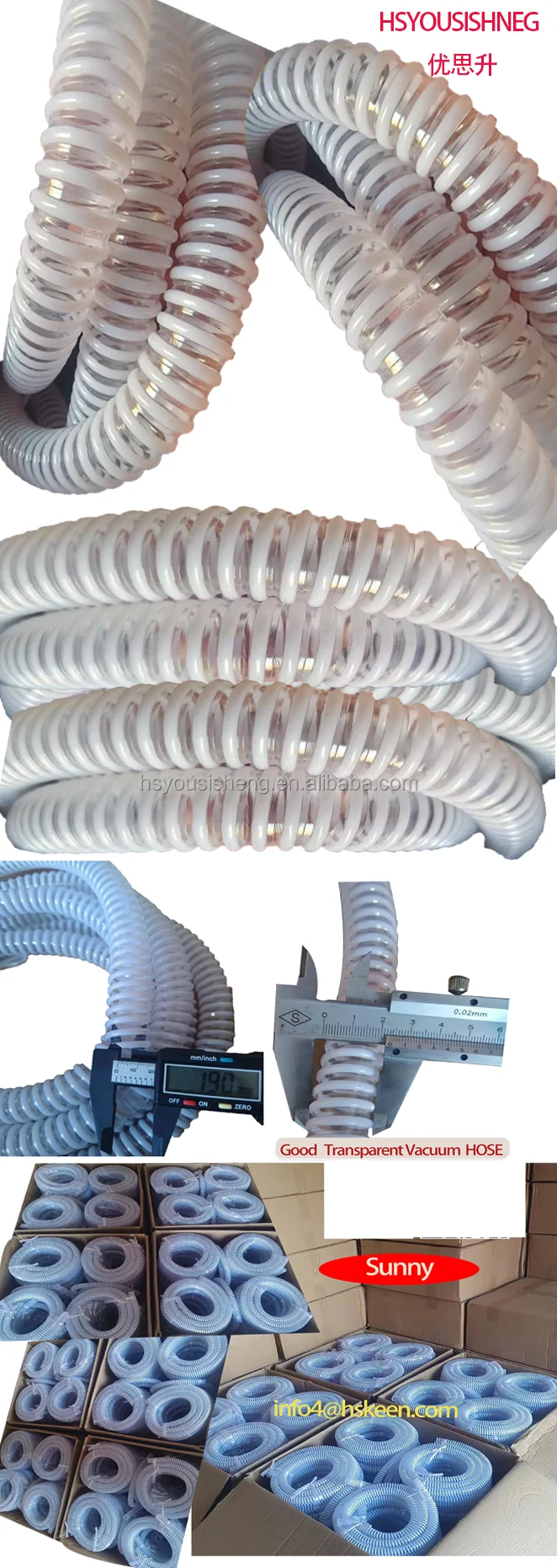 Customized 65mm PVC PE PP Transparent Spiral HOSE for Irrigation