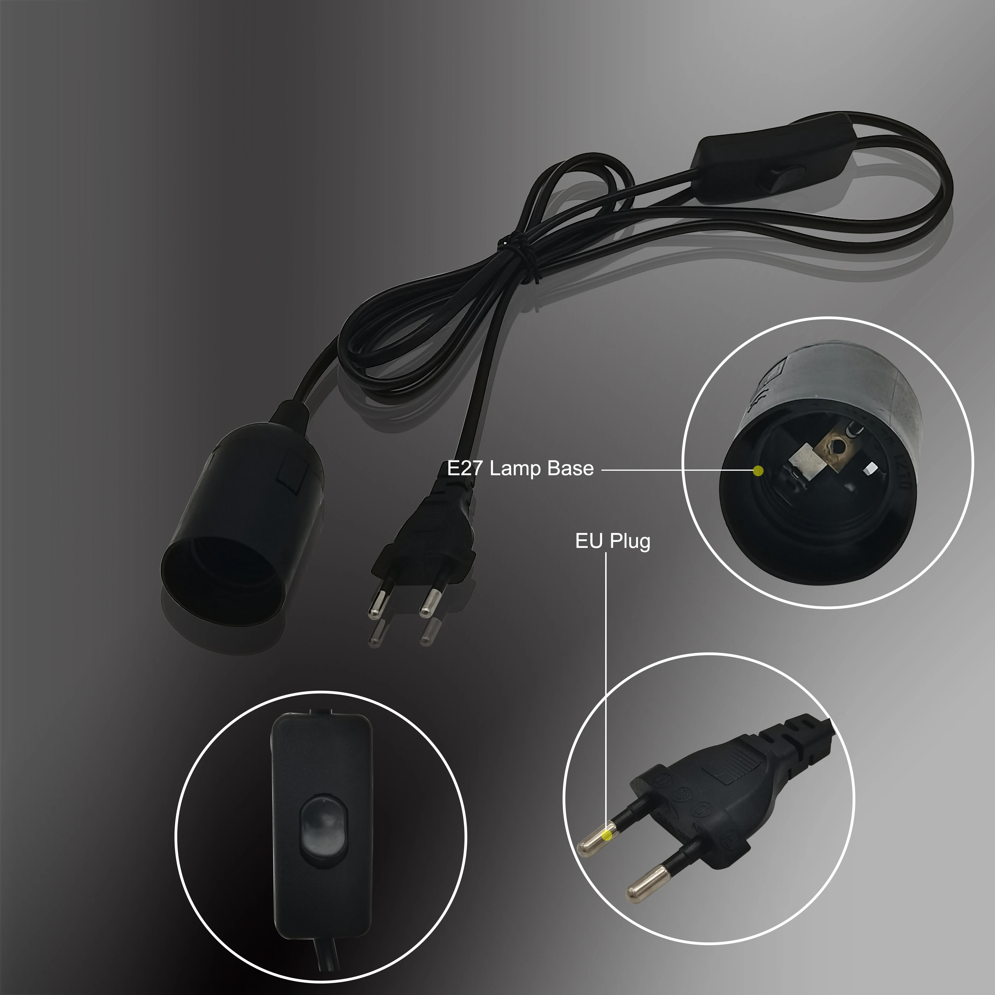 Lamp Base E27 Led Light Fixture Lamp Bulb Socket Cord Adapter With ...