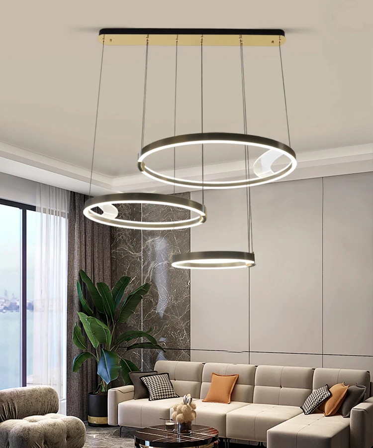 Suspended Mounted Round Indoor Aluminum Chandelier Led Pendant Lights ...