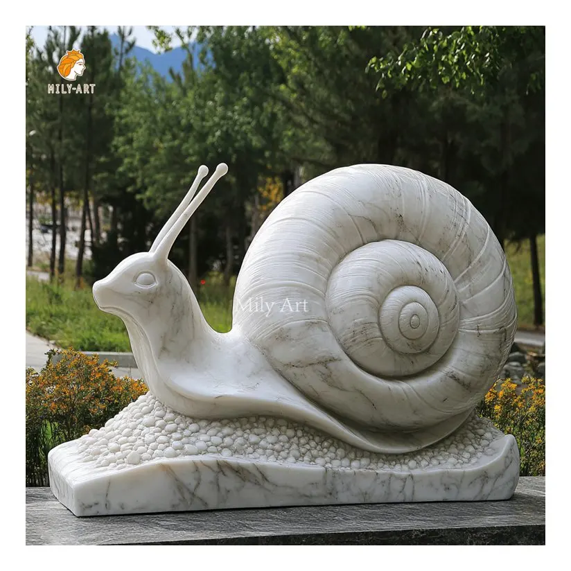 Alibaba.com: White Marble Snail Statue, Abstract Garden Sculpture ...