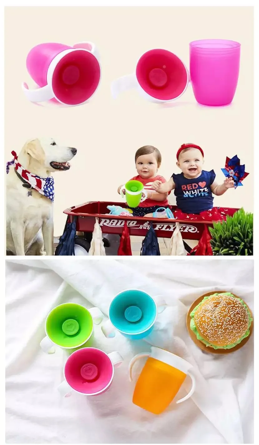 360 Degrees Can Be Rotated Baby Learning Drinking Cup With Double ...