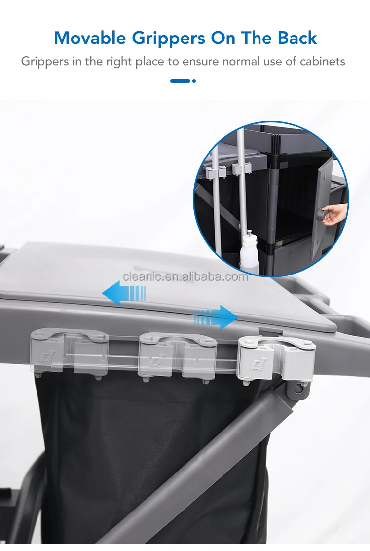 Color Coding System Professional Janitor Cart Cleaning Trolley with ...
