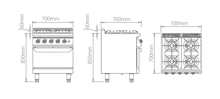 6-burner / 4-burner Freestanding Gas Cooker Range Stove With Oven For ...