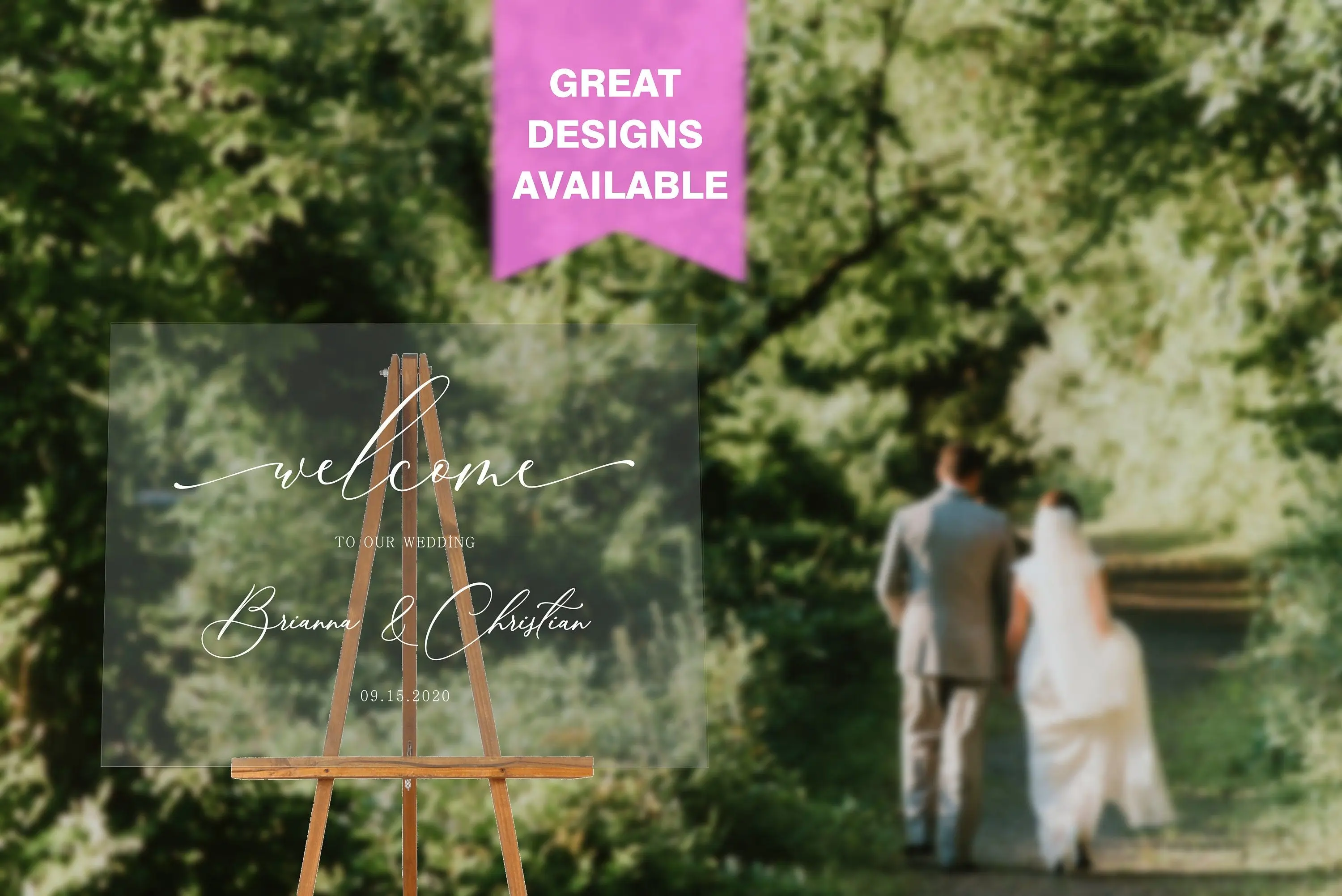 Plexiglass Frosted Wedding Signs - Customizable & Eco-friendly