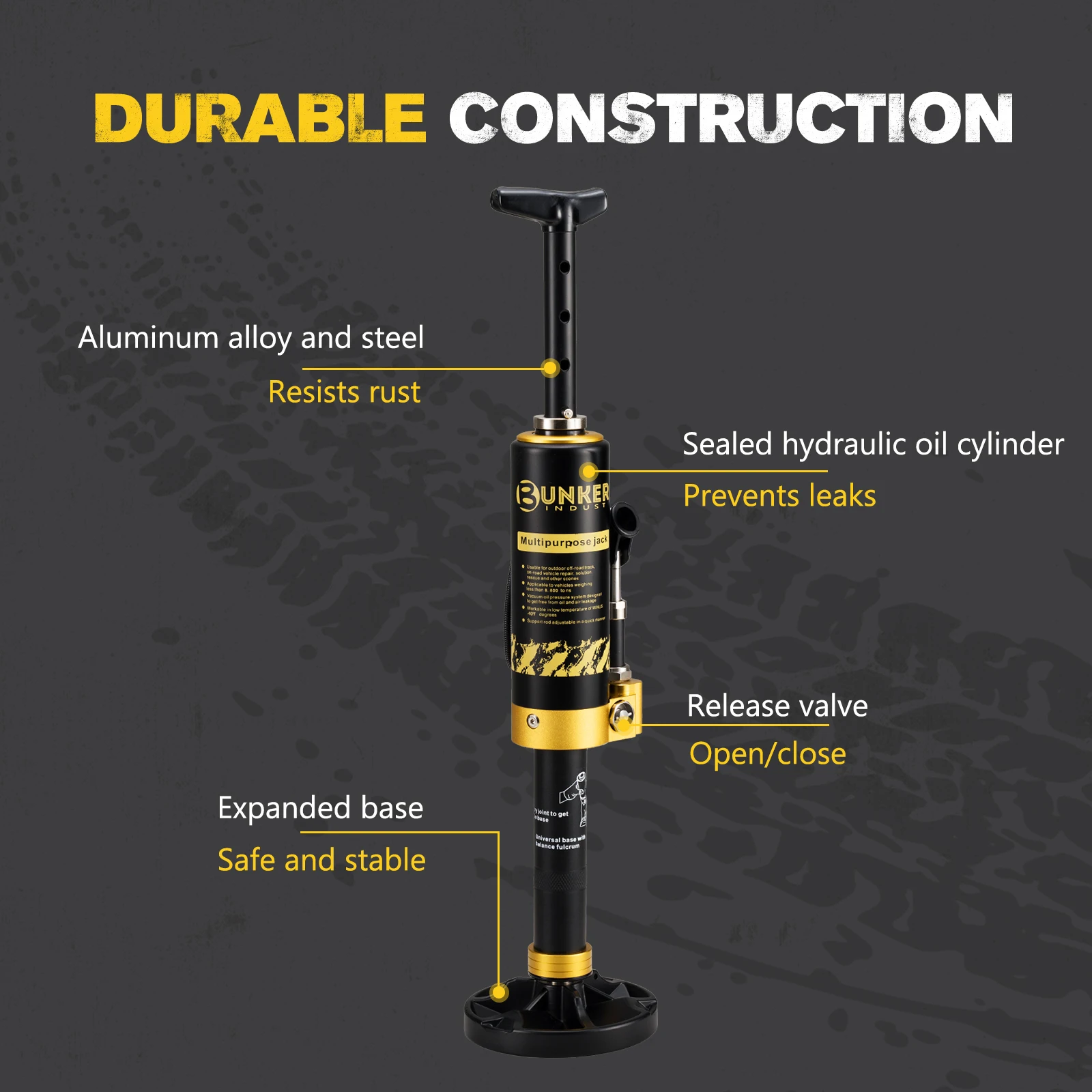 BUNKER INDUST Heavy Duty 19400lbs Hydraulic Recovery Jack