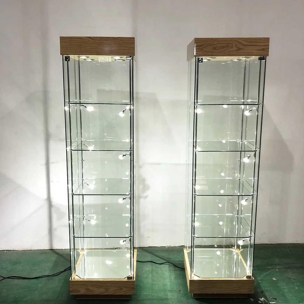 Custom KEWAY 70" Full Vision Glass Storage Display Showcase with Light