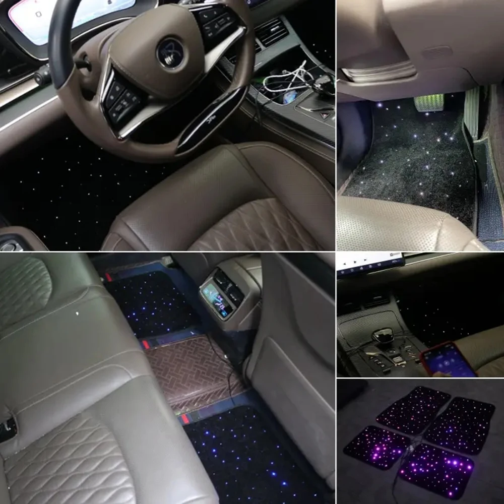 Fiber Optic Twinkle Stars Car Mats Star Light LED Rugs Star Light Mat ...