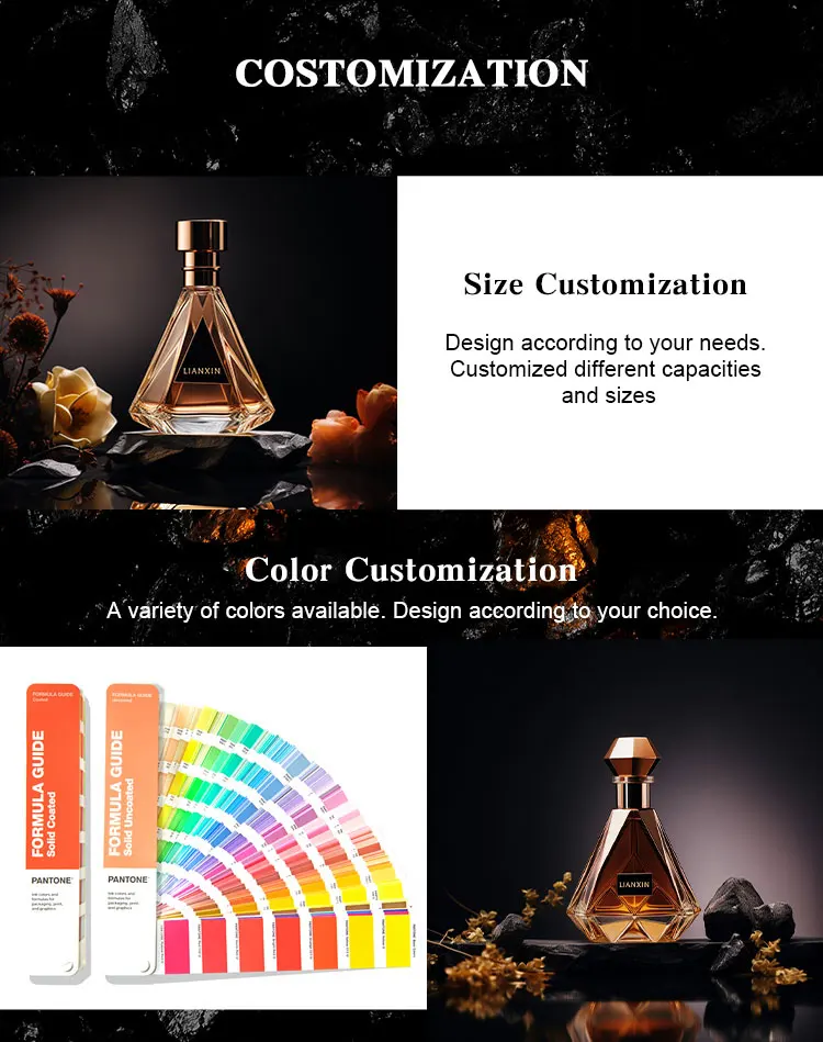 High End Perfume Bottle Triangle Shaped Fragrance Packaging Glass ...