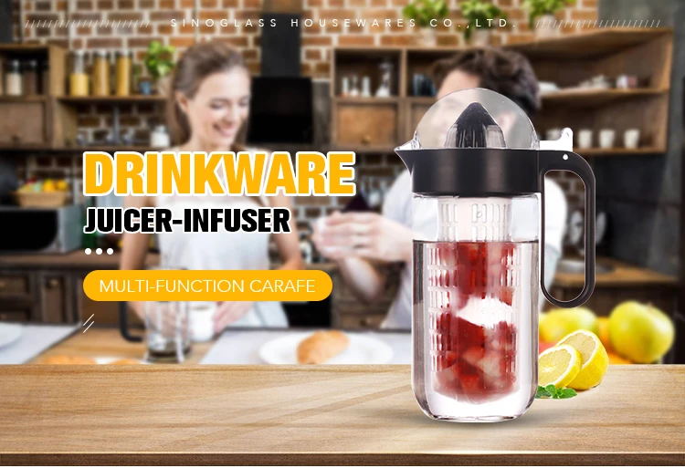 Hot Selling Multi-function Glass Infusion Pitcher/ Glass Juice Infuser ...